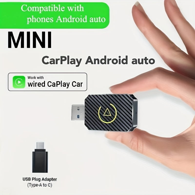Mini Wireless CarPlay Adapter | 2-in-1 Wired to Wireless Converter | for Apple & Android | USB ...