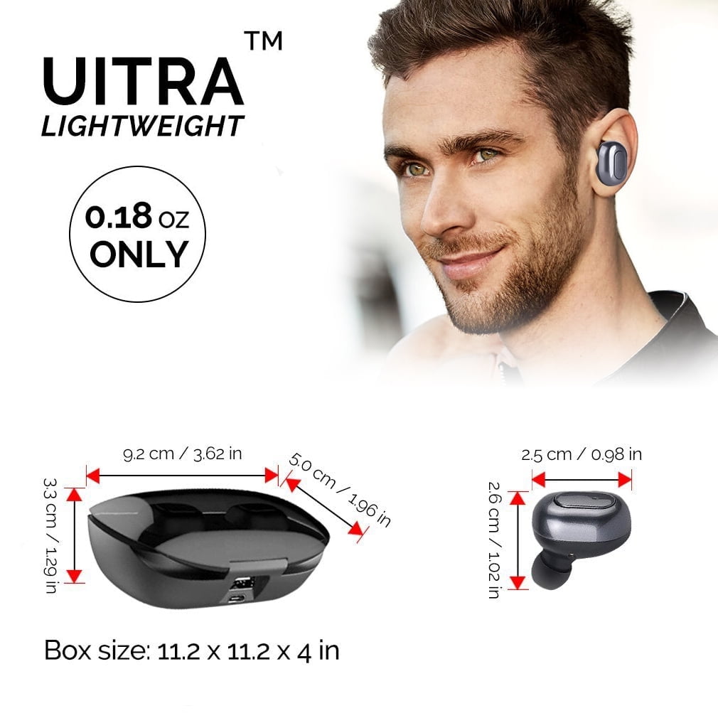 Mini Wireless Earbuds Bluetooth Earpiece Headphone - Noise Cancelling ...