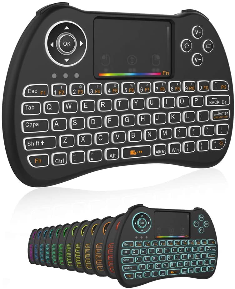 Mini Wireless Keyboard,H9 Mini Keyboard With Touchpad,Colorful Backlit ...