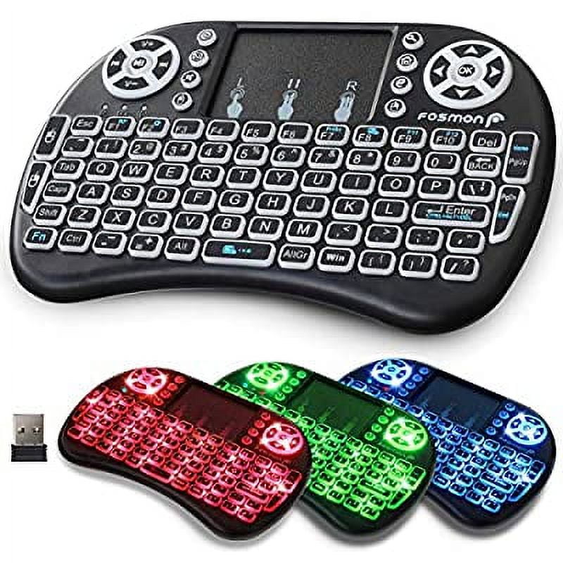 PerfectESell Mini Wireless RGB Backlit Keyboard, Touchpad Mouse, 2.4GHz ...