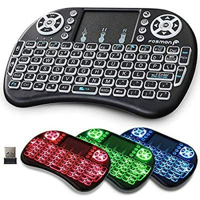Mini Wireless Keyboard Remote Control Touchpad Mouse Combo Controller With Rgb Backlit Keypad
