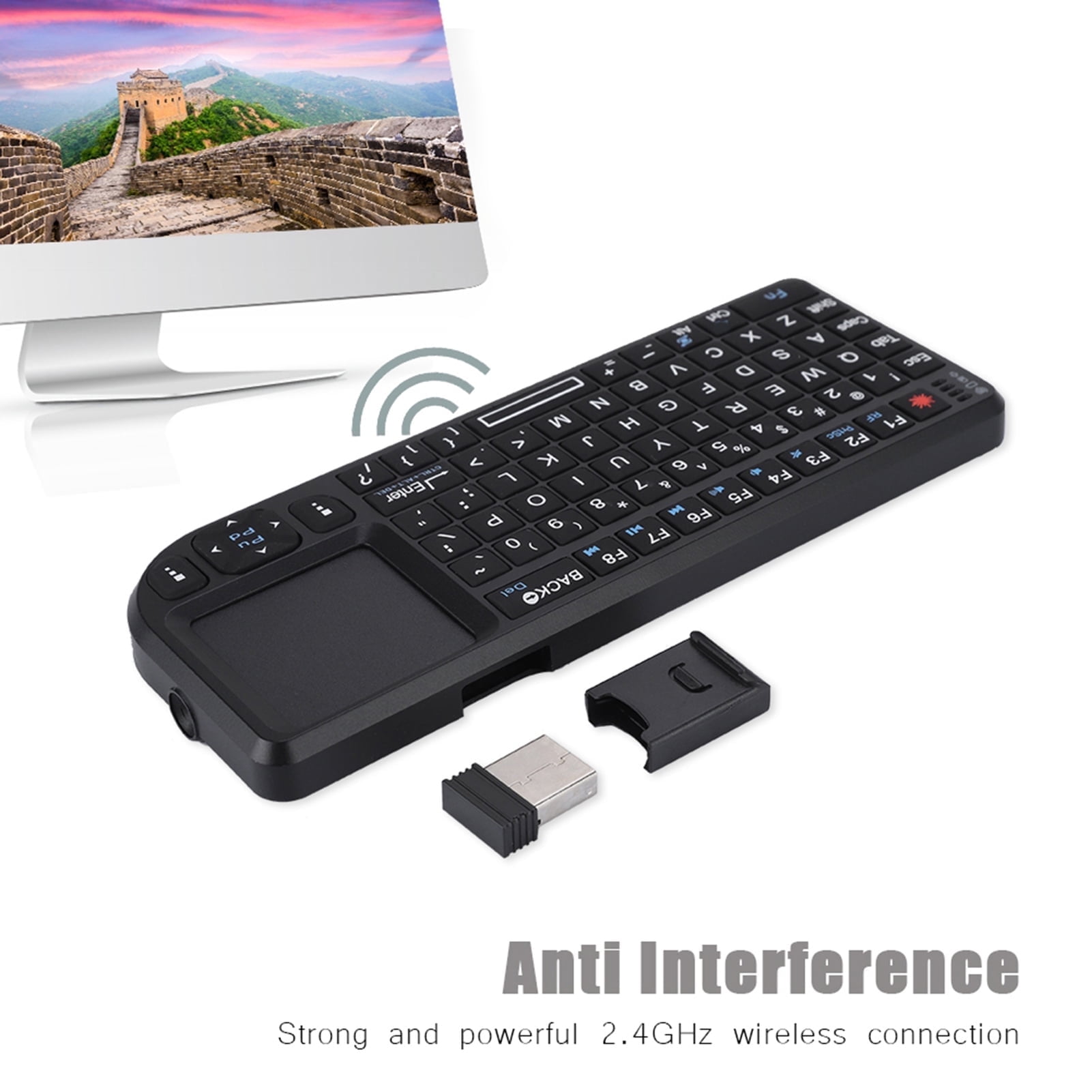 Mini Wireless Keyboard with Touchpad, Rechargeable Ultra Portable ...