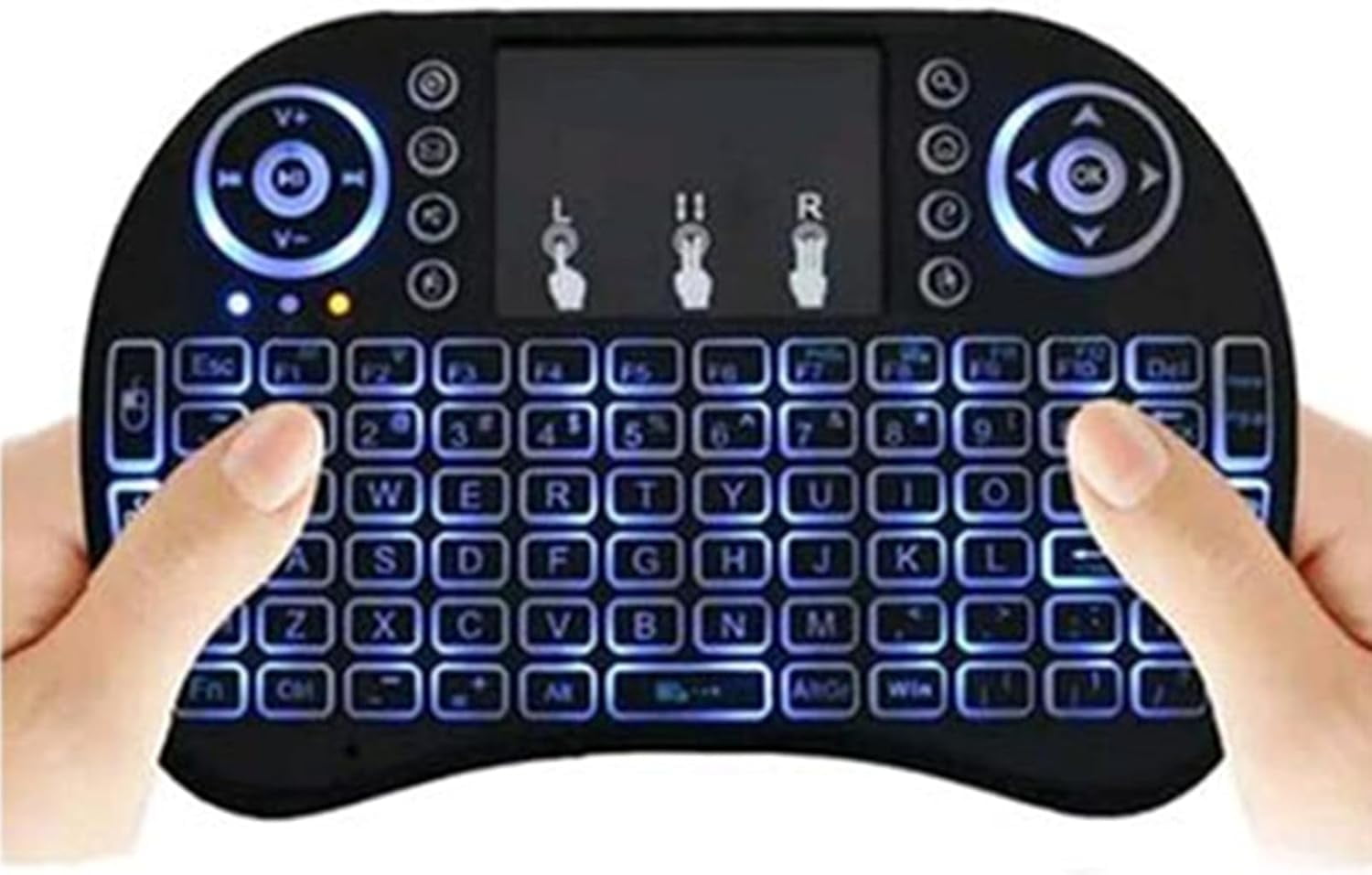 Mini Wireless Keyboard With Touchpad Mouse 2.4Ghz Multi-Media Keyboard Rgb Led Backlit Handheld ...