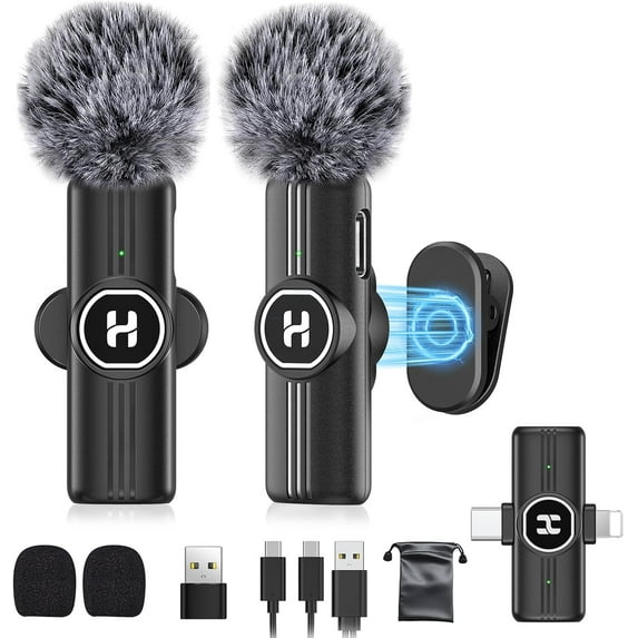 Mini Wireless Lavalier Microphone for iPhone, iPad, Android Phone ...