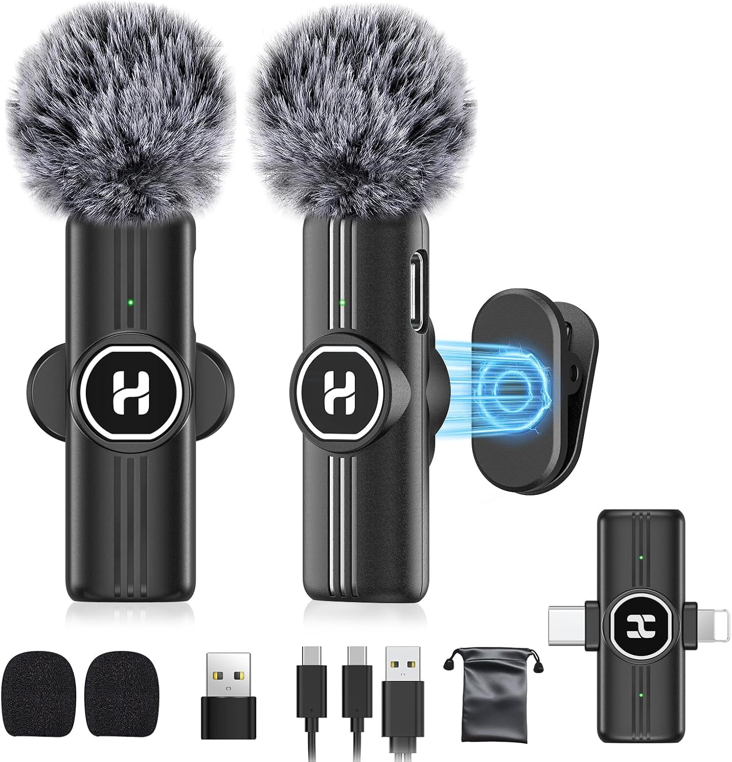 Mini Wireless Lavalier Microphone for iPhone, iPad, Android Phone ...