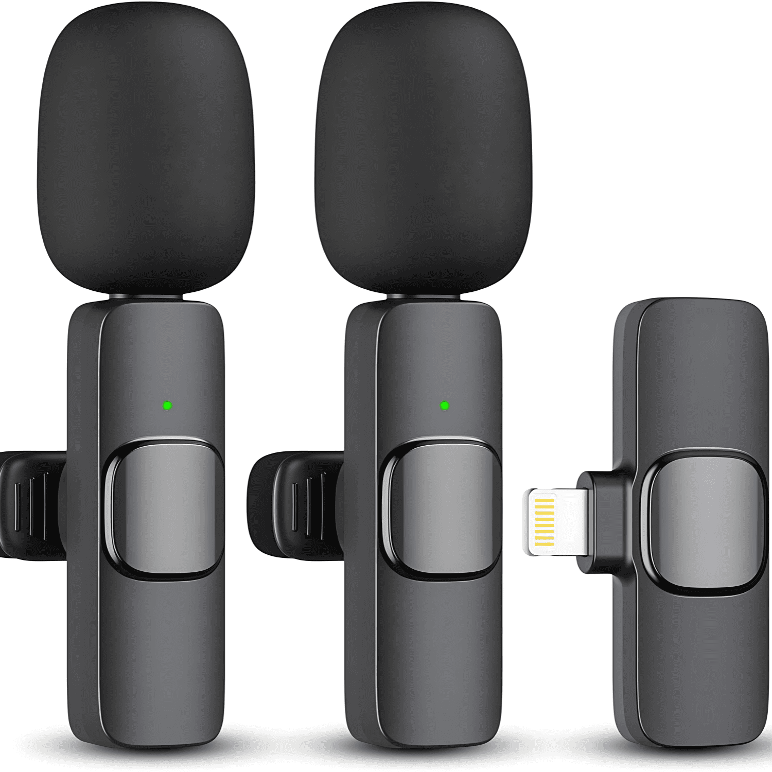 Mini Wireless Microphone for iPhone Lightning 2 Pack iPhone Mic Crystal ...