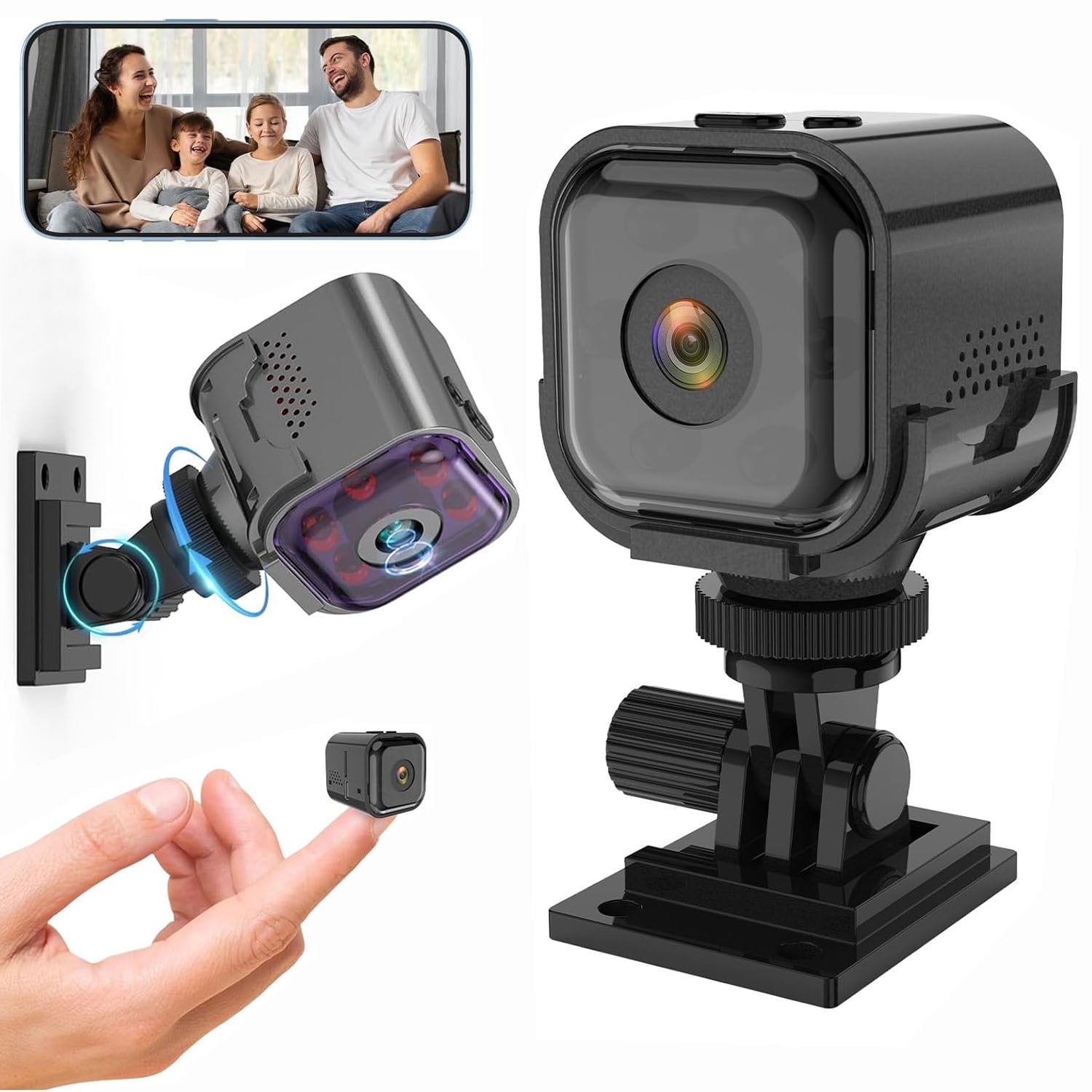 Mini Wireless Security Camera, Full HD 1080P Portable WiFi Small HD ...