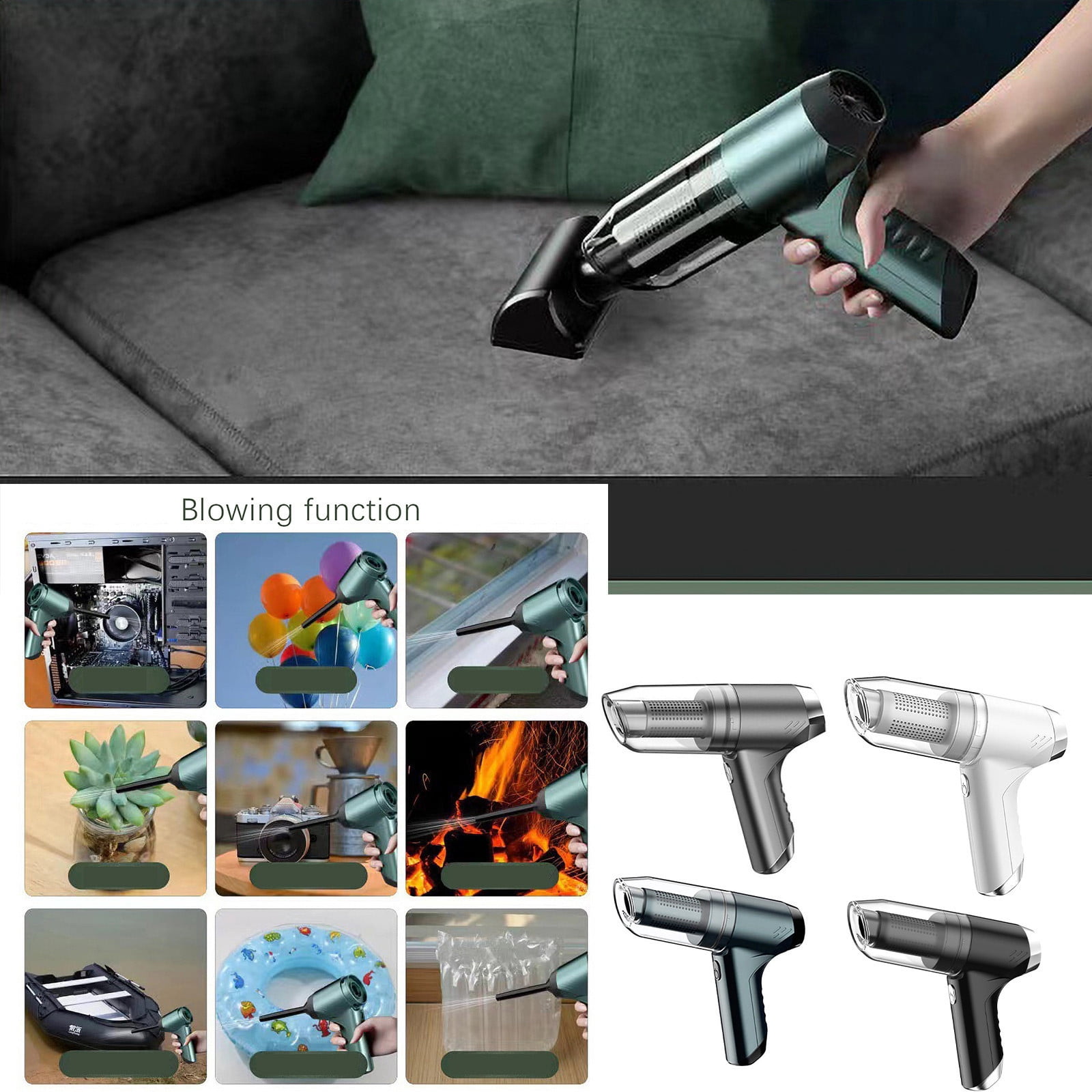 Mini Wireless Vacuum, Cordless Handheld Suction Device, 3000mAh Battery ...