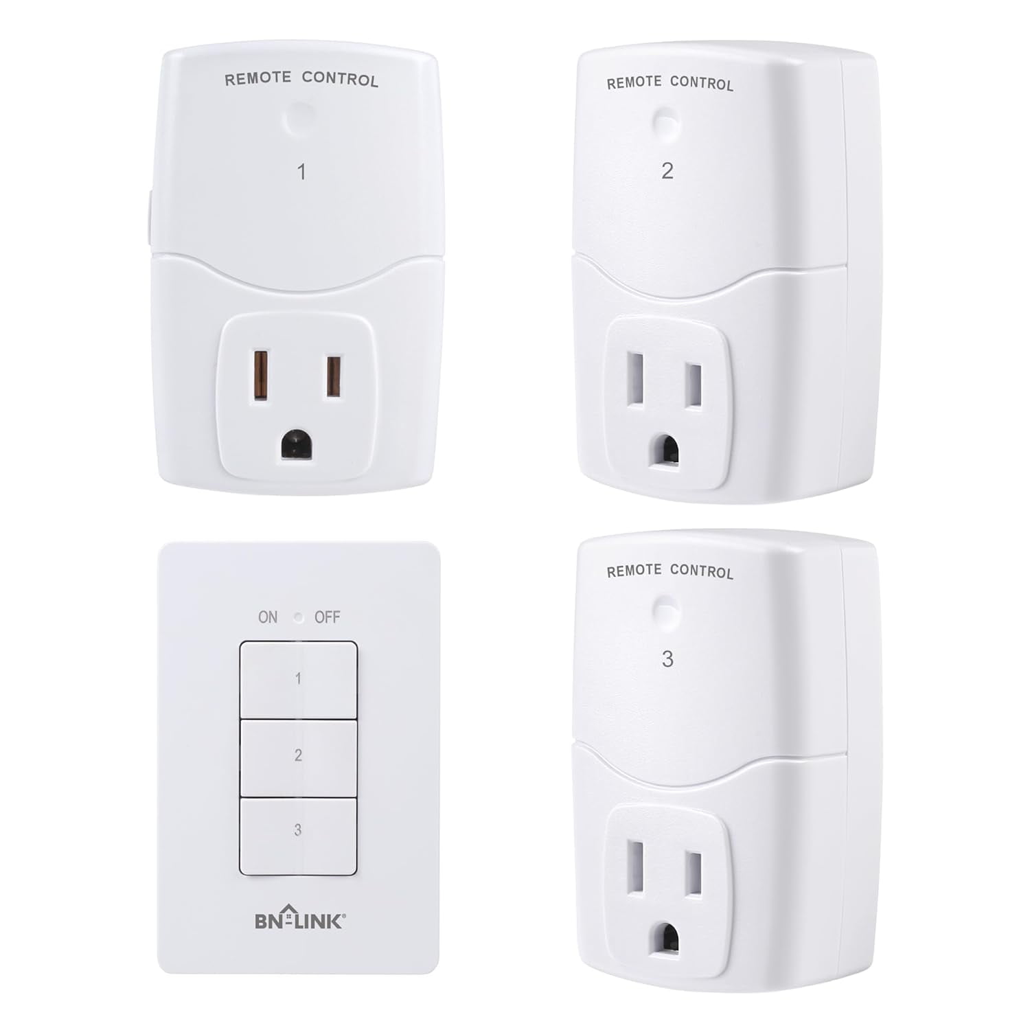 Mini Wireless Wall-Mounting Remote Control Outlet Switch Power Plug in ...