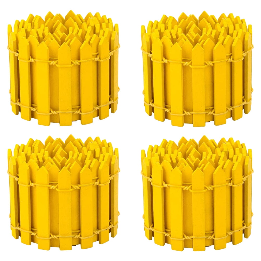 Mini Wood Picket Fence for DIY Fairy Gardens (Yellow) - Walmart.com