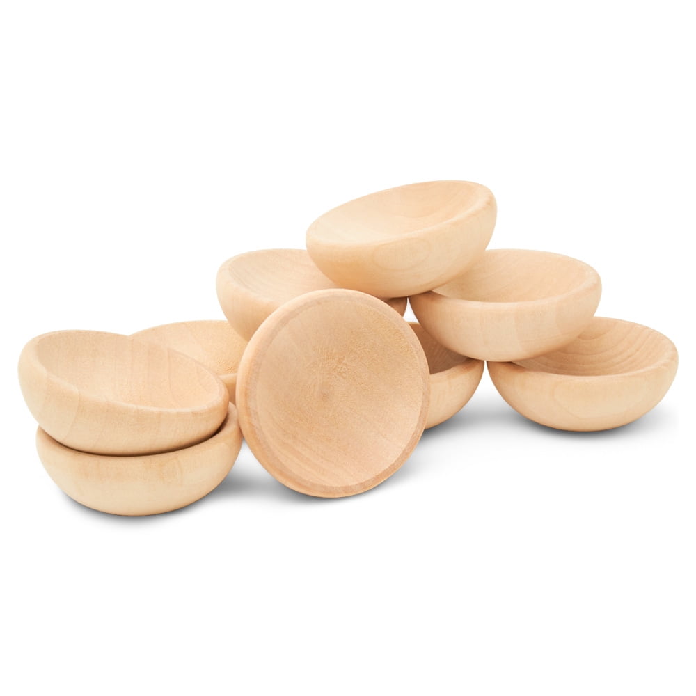 Mini Wooden Bowl 1-1/2", Pack of 25 Small Wooden Bowls for Charcuterie ...