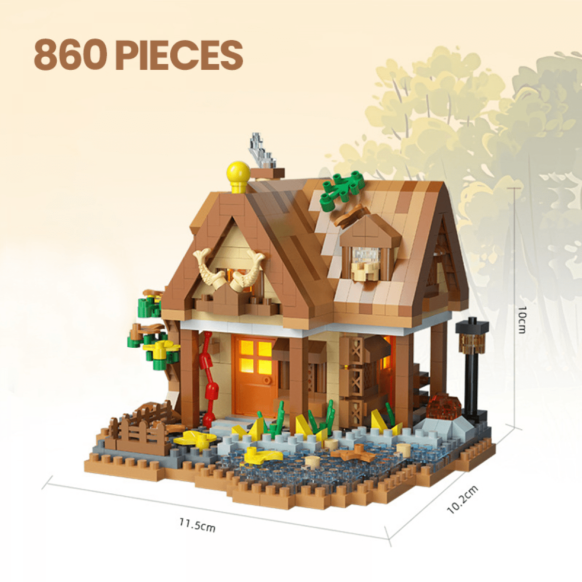 Mini Wooden Cabins Micro Building Blocks Set, A-Frame House DIY ...