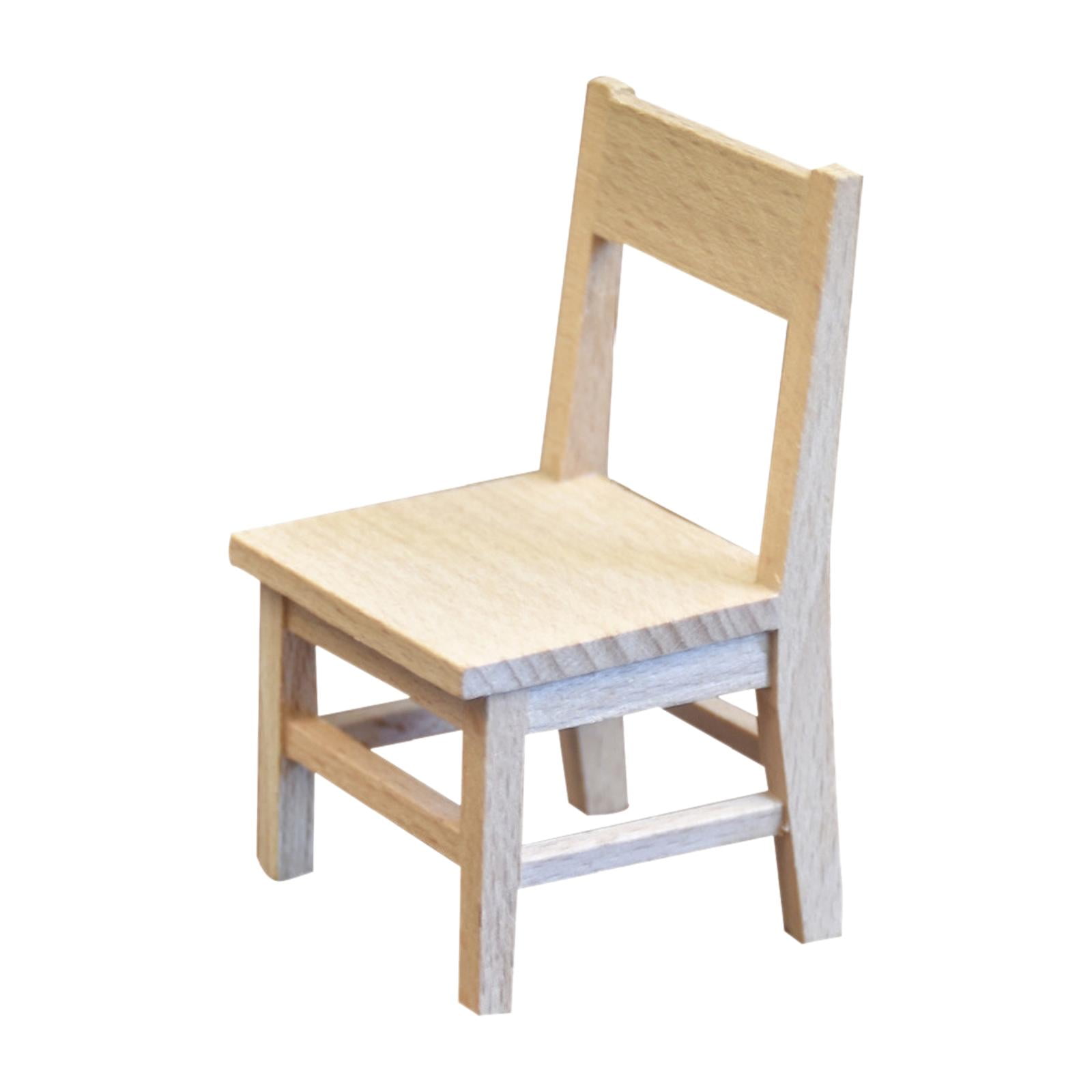 Mini Wooden Chair DIY Wooden Furniture for Micro Landscape Diorama ...