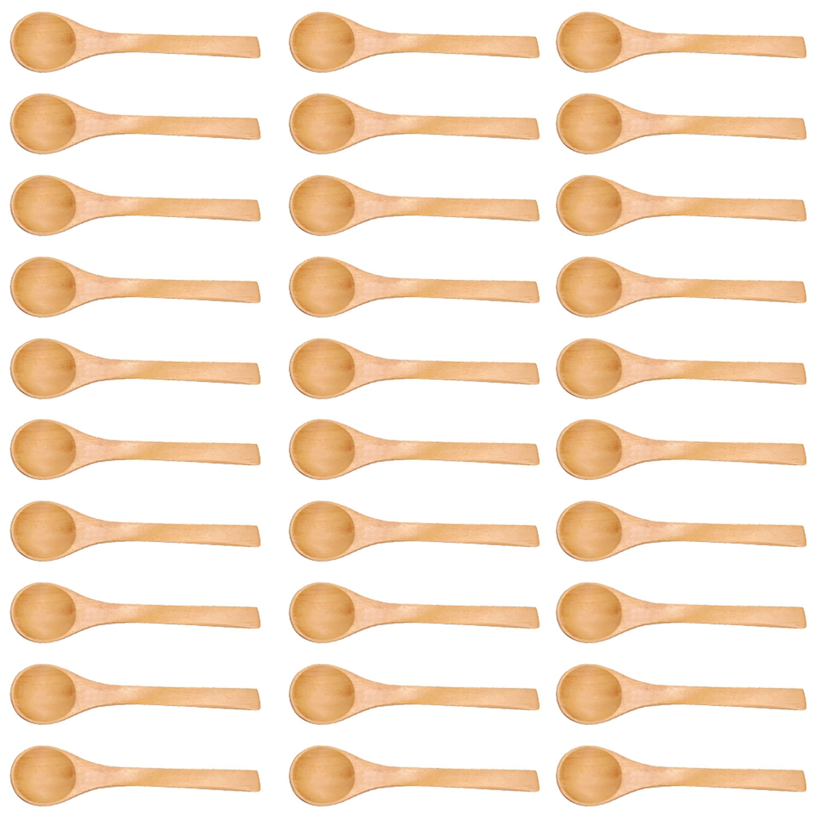 Mini Wooden Children's Kitchen Utensils, 30-Piece Set of Natural Wooden ...