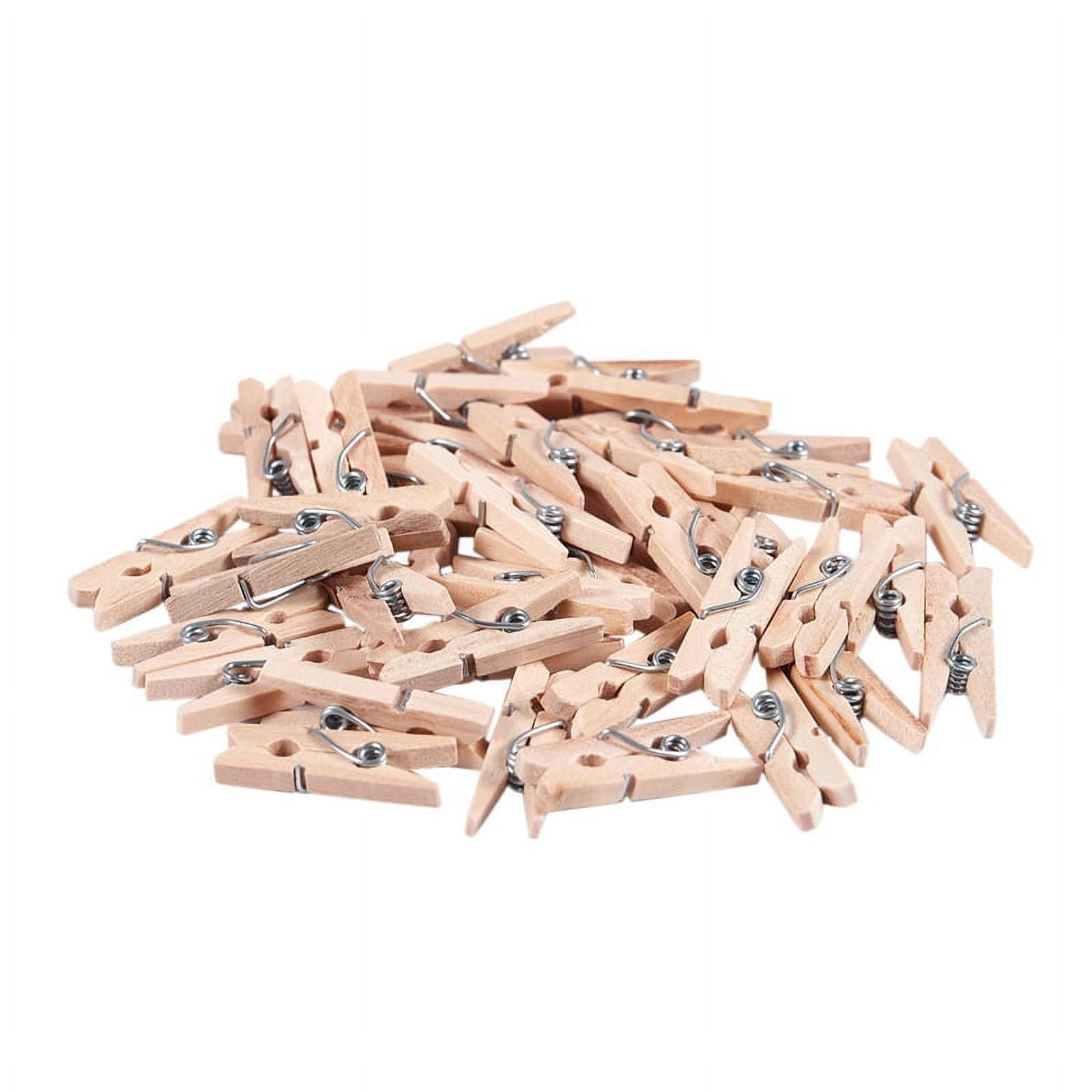 Mini Wooden Clothes Photo Paper Peg Clothespin Craft Clips 25mm 40pcs ...