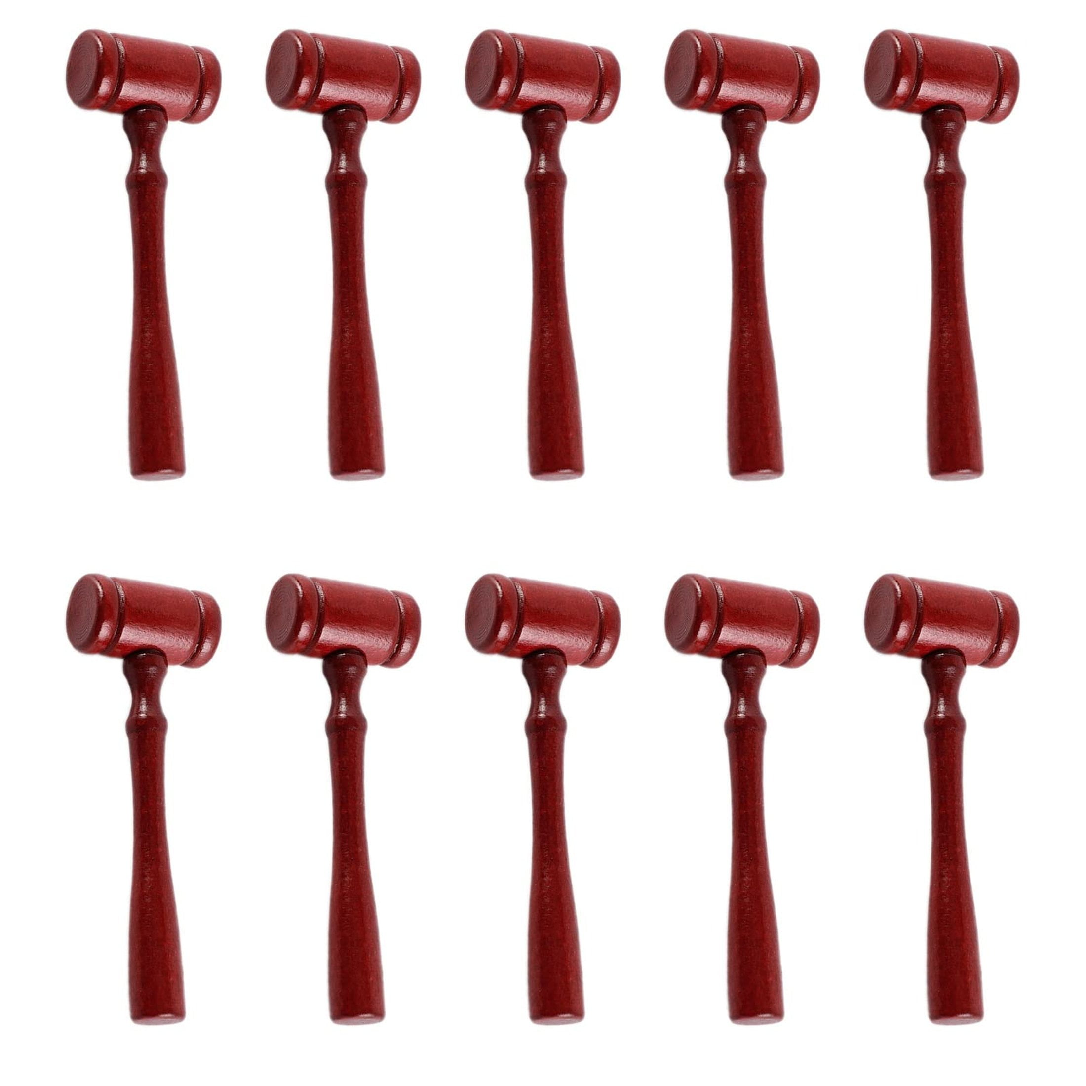 Mini Wooden Hammers Set - 10 Piece Judge Gavel Props for Courtroom ...