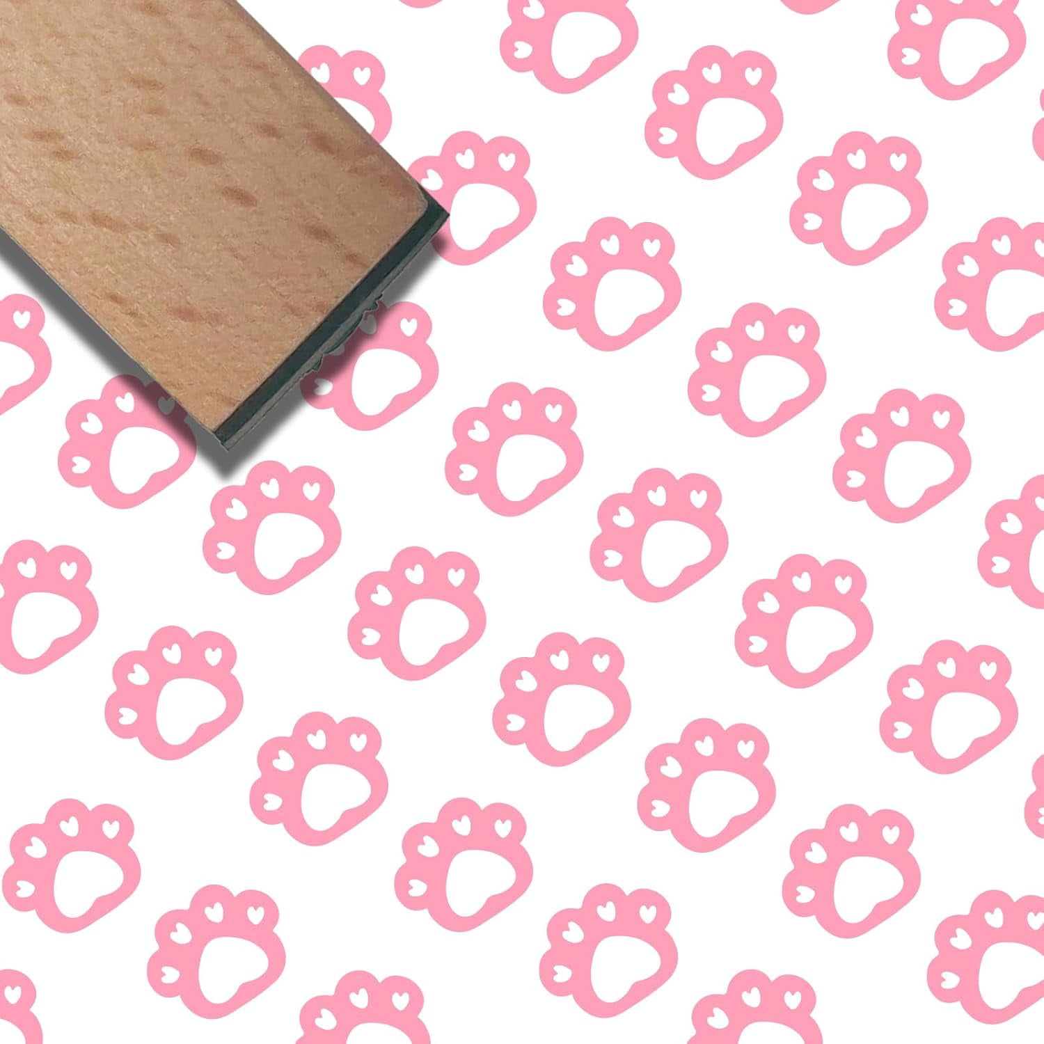 Mini Wooden Rubber Stamp 3/5 Inch Paw Print Cute Pattern Small Wood ...