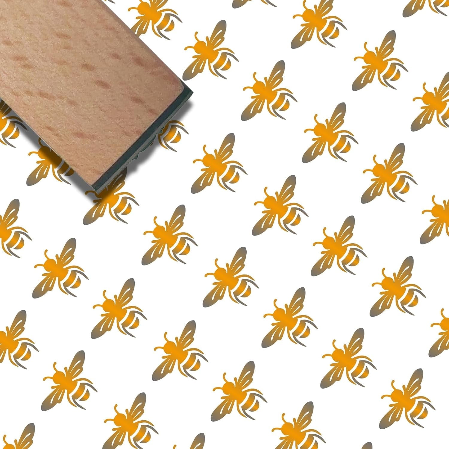 Mini Wooden Rubber Stamp Bee 3/5 Inch Cute Pattern Small Wood Stamps ...