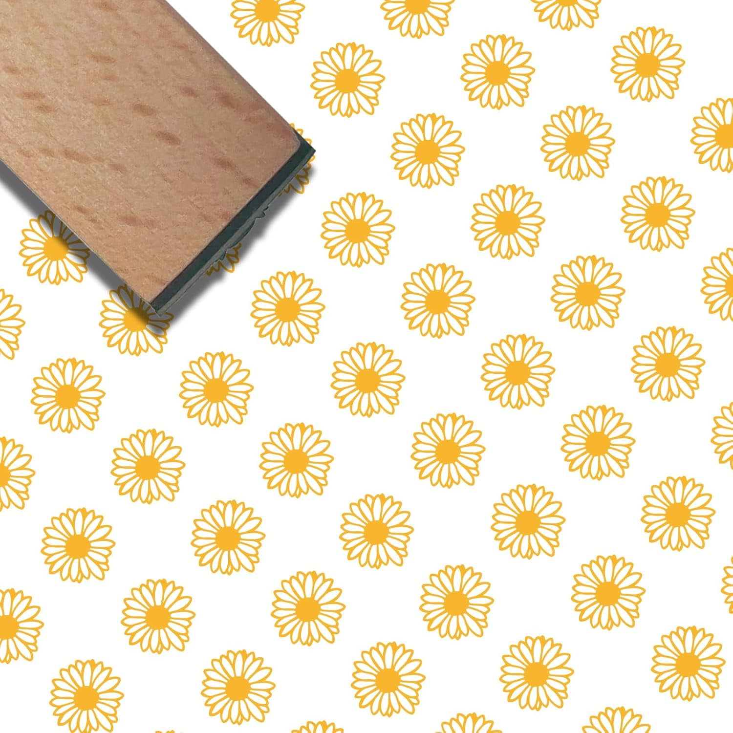 Mini Wooden Rubber Stamp Daisy Flower Floral 3/5" Cute Pattern Small ...