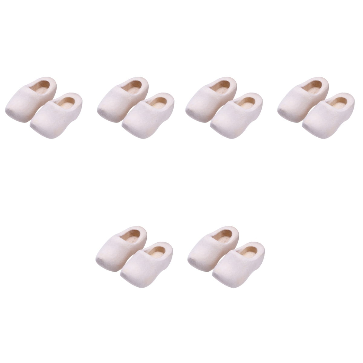 12 Pcs Mini Wooden Shoes Kids Graffiti Painting Toy Set Model Clogs ...