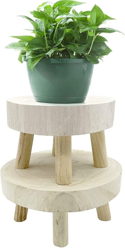 Mini Wooden Stool Display Stand,Round Wood Flower Pot Plant Stand ...