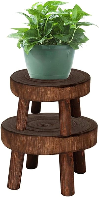 Mini Wooden Stool Display Stand,Round Wood Flower Pot Plant Stand ...