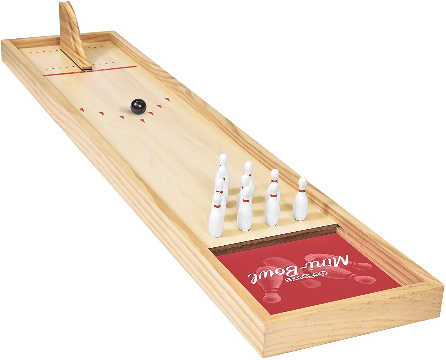 Mini Wooden Tabletop Bowling Game Set for Kids & Adults - Includes 1 ...