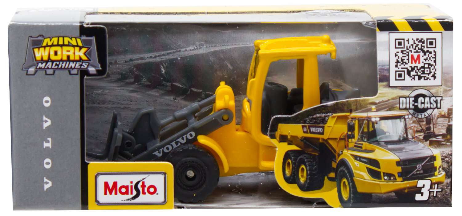 Mini Work Machines Volvo Front End Loader with Forks Diecast Vehicle ...