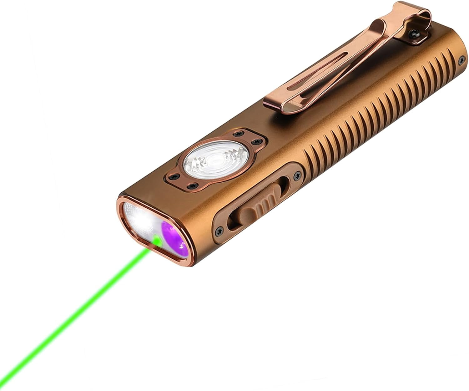 Mini X3 EDC Flashlight with White Light, Flood Light, UV and Beam, 1050 ...