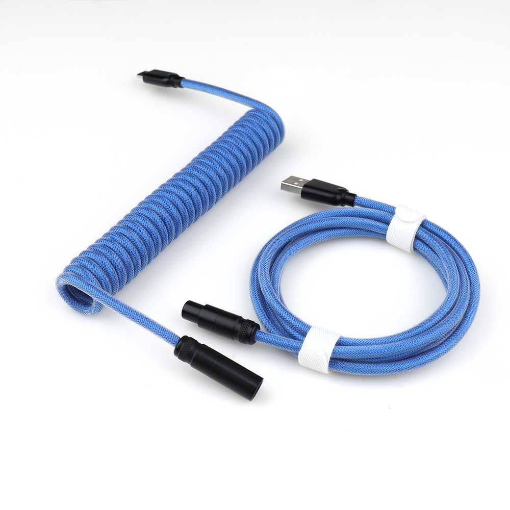 Mini XLR USB to Type-C Coiled Paracorded Cable for Mechanical Keyboard ...