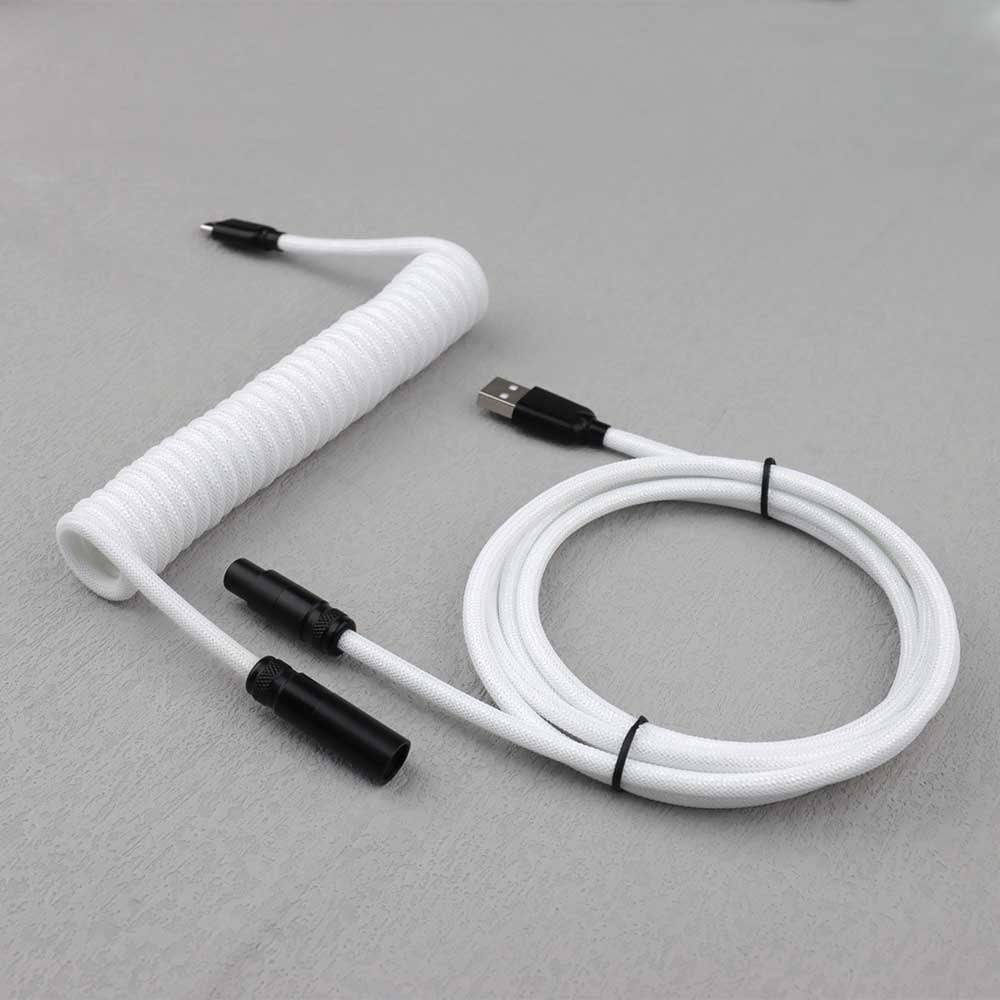 Mini XLR USB to Type-C Coiled Paracorded Cable for Mechanical Keyboard ...