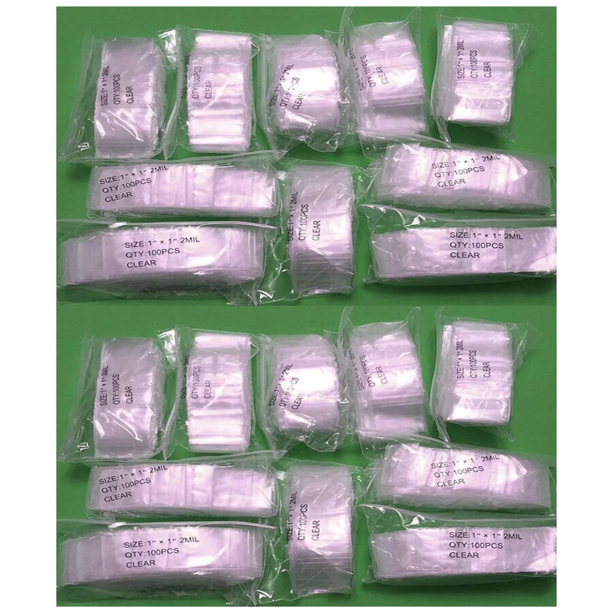 Mini Zip Lock Bags 1x1 inch (2000 Bags), Small Closure Plastic Baggies ...