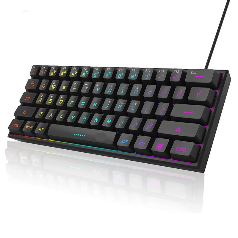 Mini cheap 60 percent keyboard Gaming Keyboard, RGB Backlit 61 Key ...