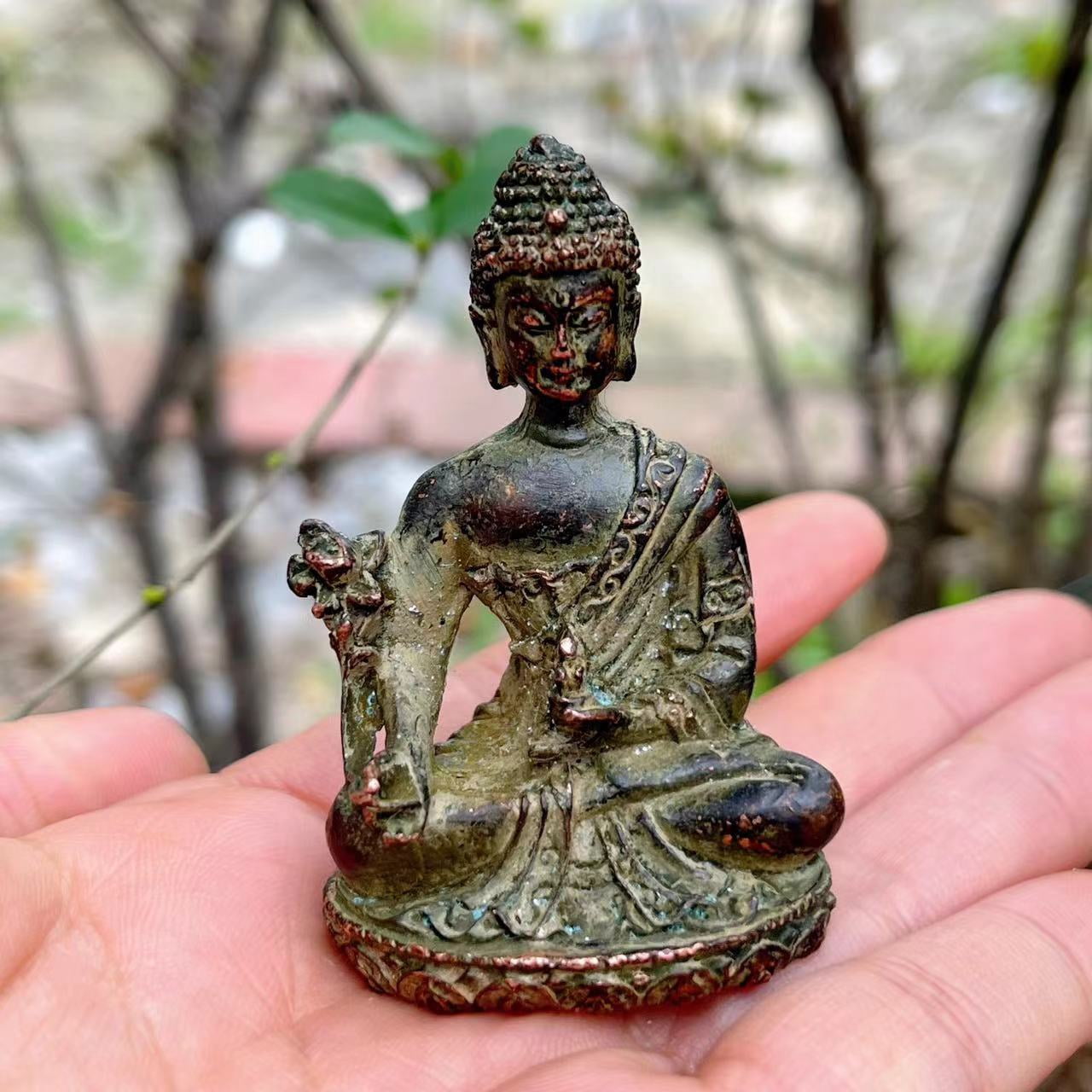 Mini copper brass Buddha sculpture Statue,Pocket sitting Buddha Statue ...