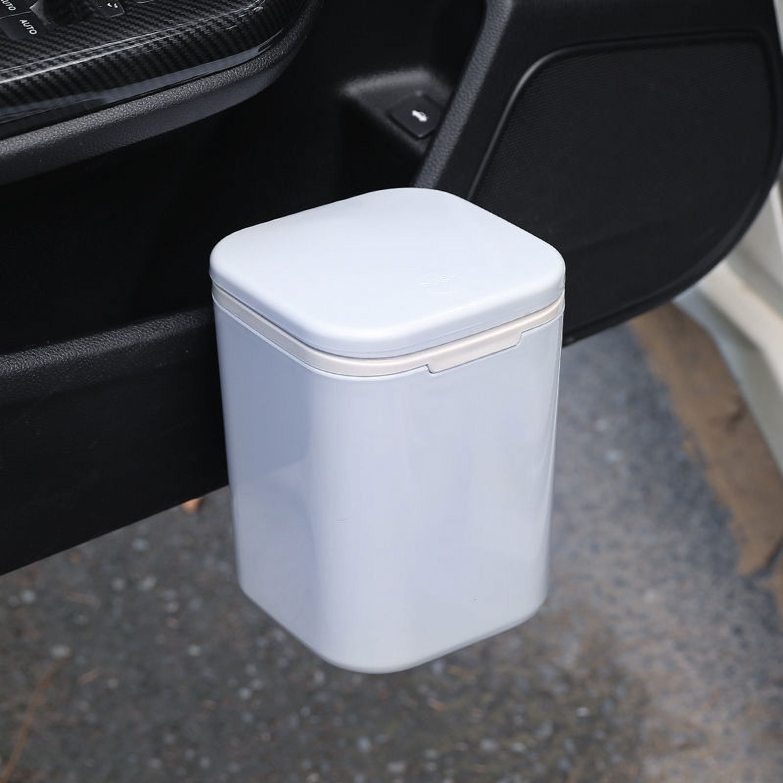 Mini - desktop trash can with lid gray plastic trash can 13 * 18cm ...