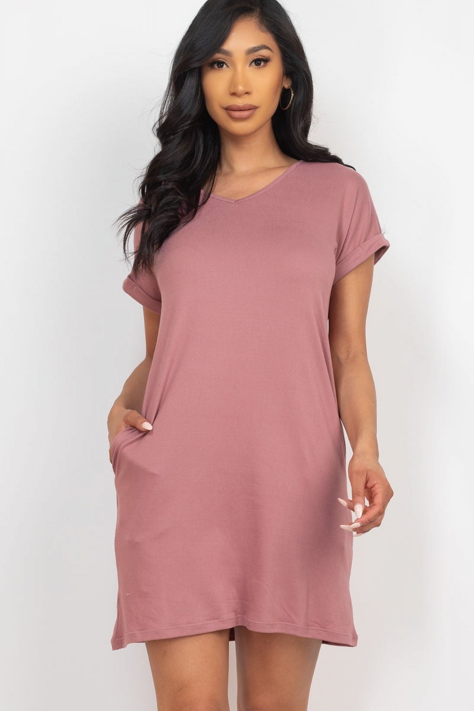 Mini dress with cap sleeves and pockets. - Walmart.com
