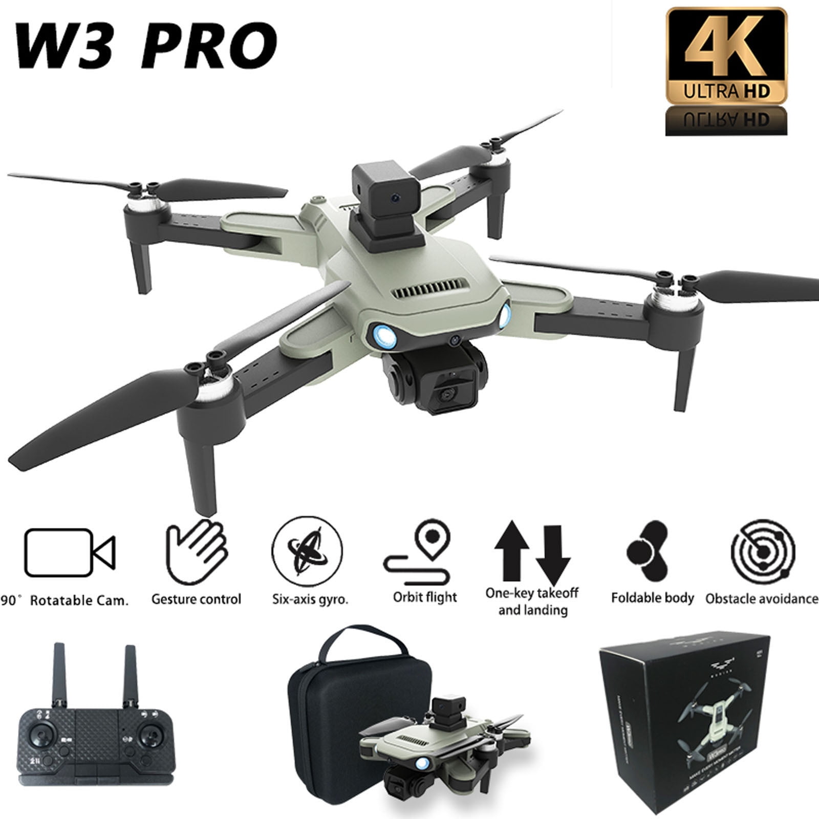 Mini drone con cámara 4k HD FPV maleta plegable un botón despegue ...