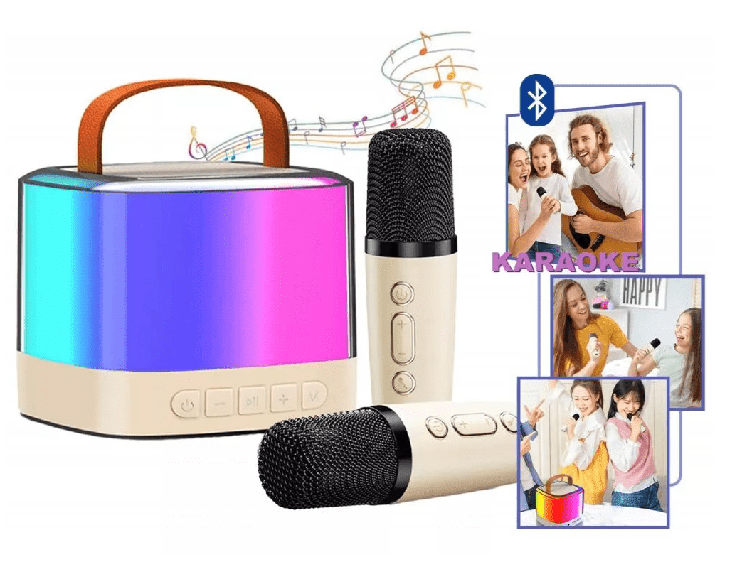 Karaoke Machine for Adults Kids, Equipped with 2 Bluetooth wireless ...