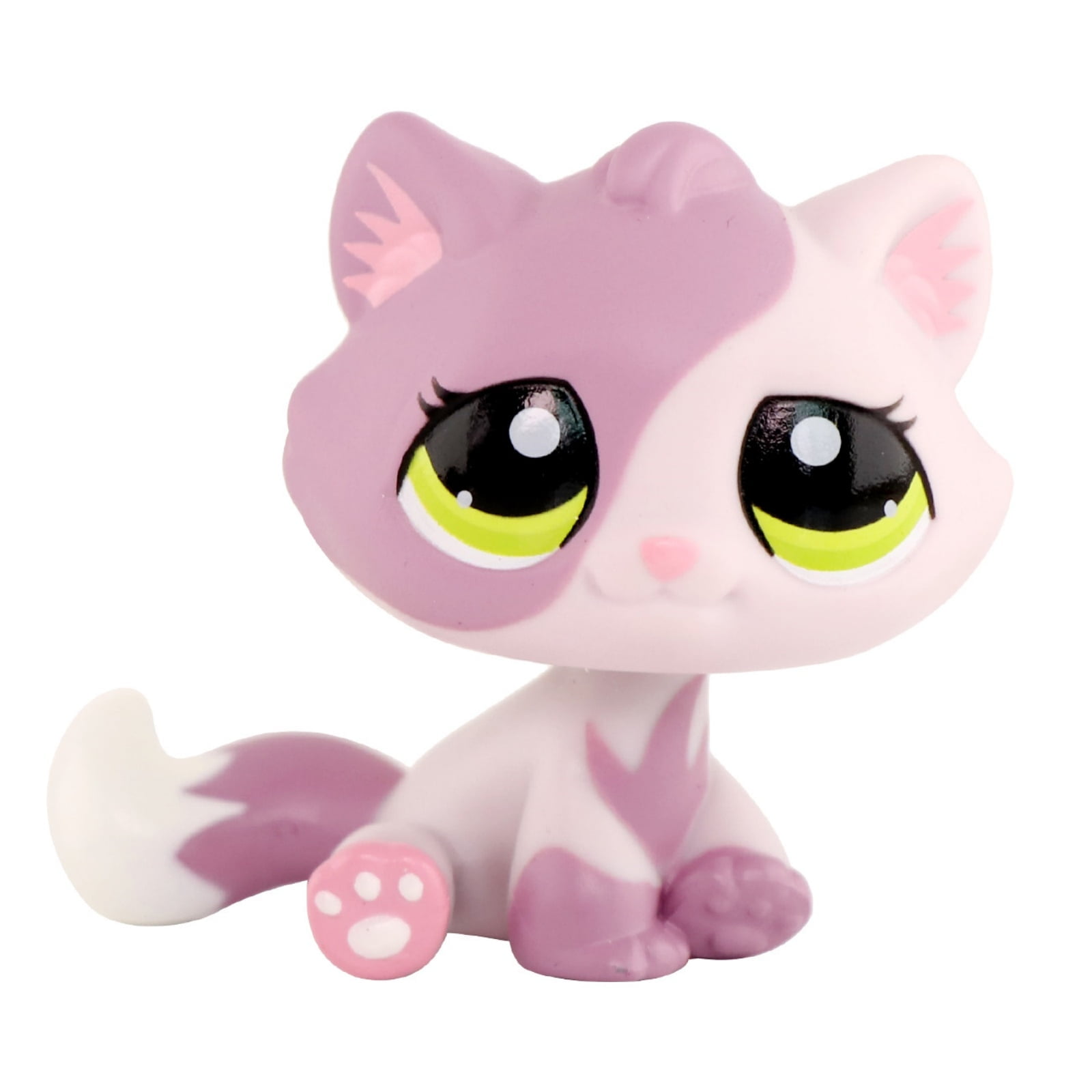 Mini lps shop Purple Tabby Bon Bon Cat #1660 Sitting Kitty Green Eyes ...