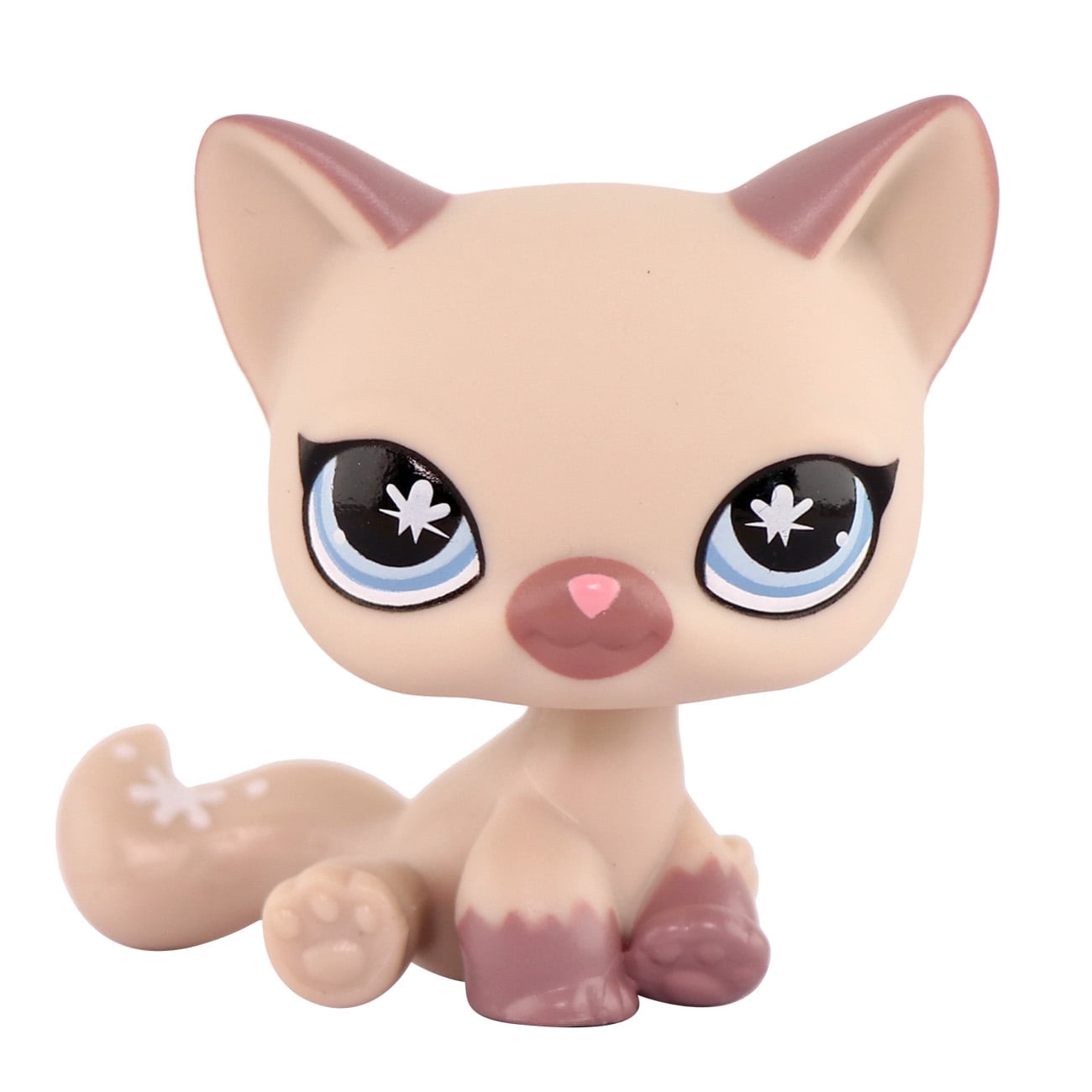 Mini lps shop Sitting Shorthair Cat #664 Brown Toy Blue Eyes for lps ...