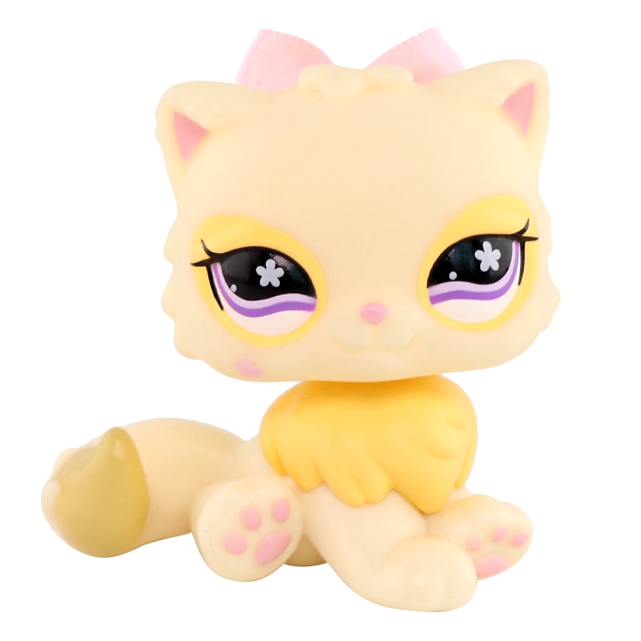 Unbranded Mini LPS Shop Cream Yellow Persian Cat Sitting Kitty Figure ...