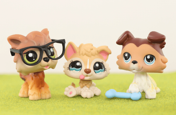 Mini lps shop Wolf #2141 Paw UP Collie #58 Baby Husky #1013 with ...