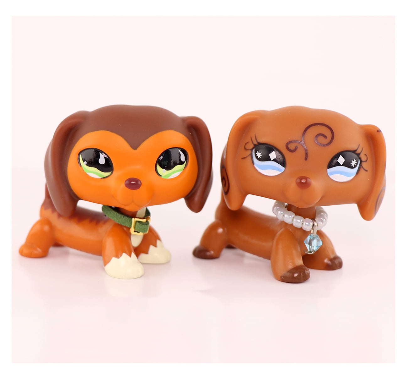 Mini lps shop Orange Tan Dachshund #675 #640 Dog with Necklace Collar ...
