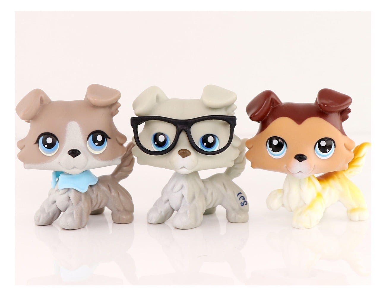 Mini lps shop 3lot/pcs Collie Set #58 #67 #363 Dog Glasses lps ...