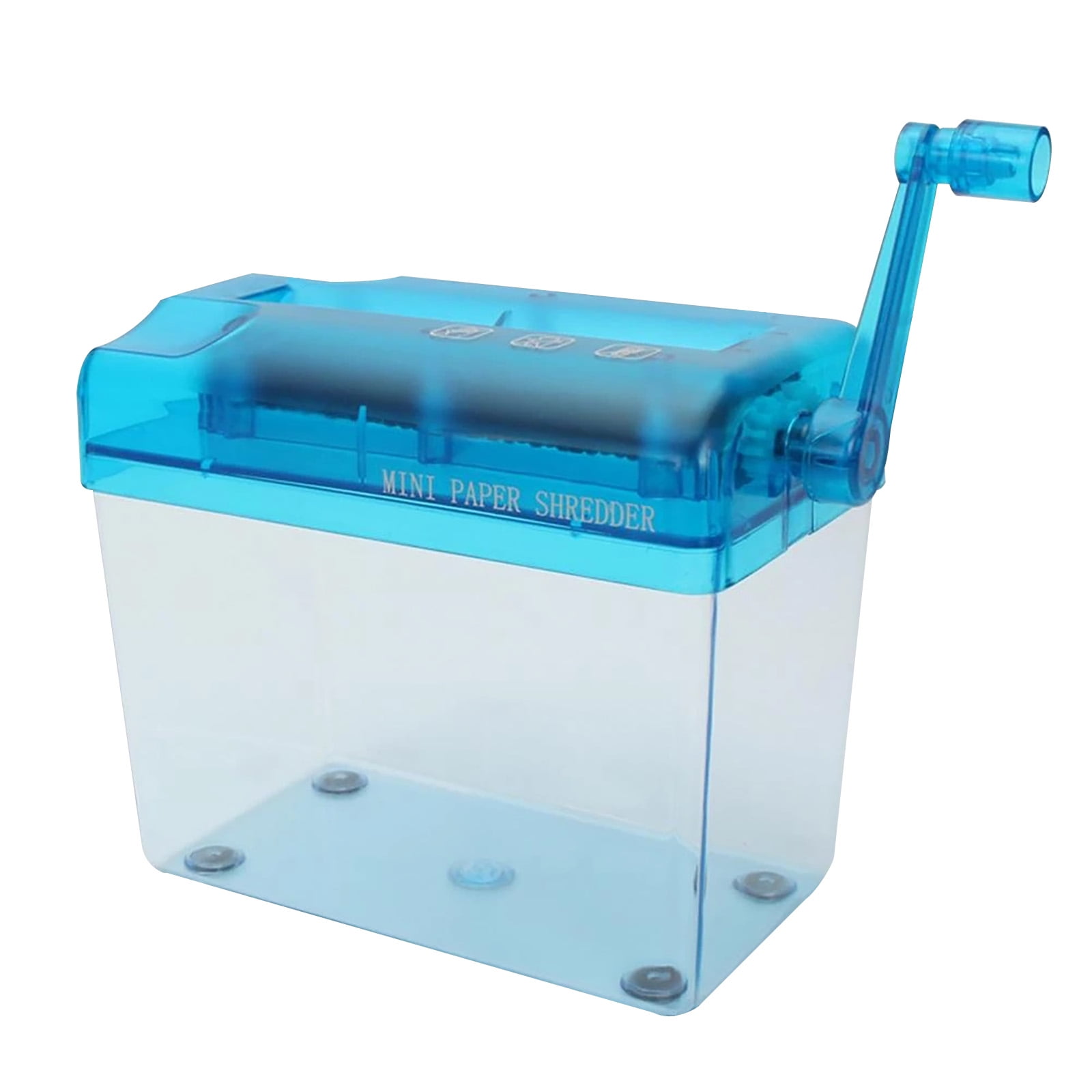 Mini manual shredder desktop hand-cranked document shredder (blue ...