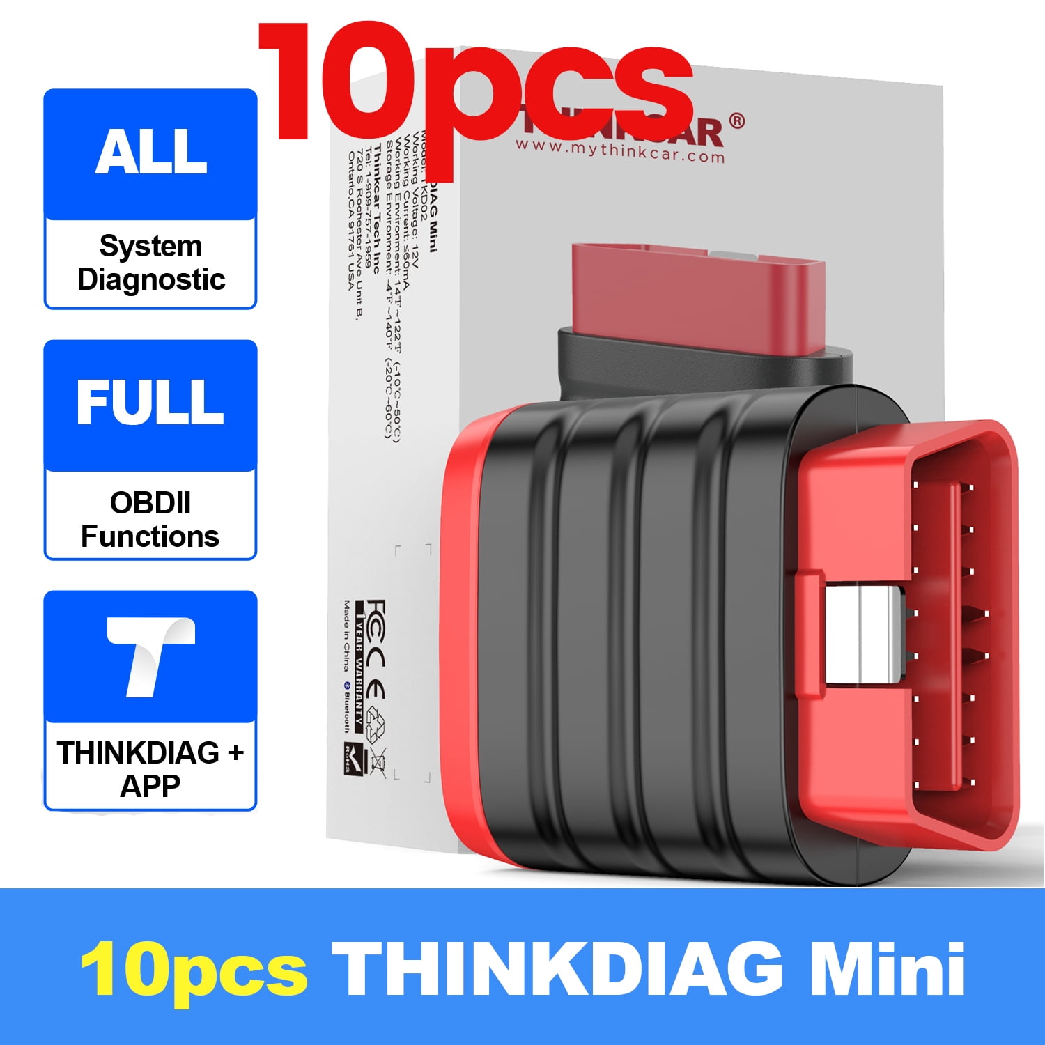 Mini obd2 Scanner Lifetime Free Update for All Cars Full System ...