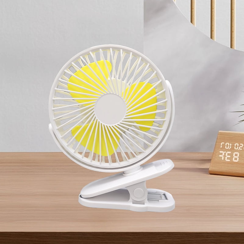 Mini portable clip on fan USB desktop fan 5-speed silent 720 ° rotating ...