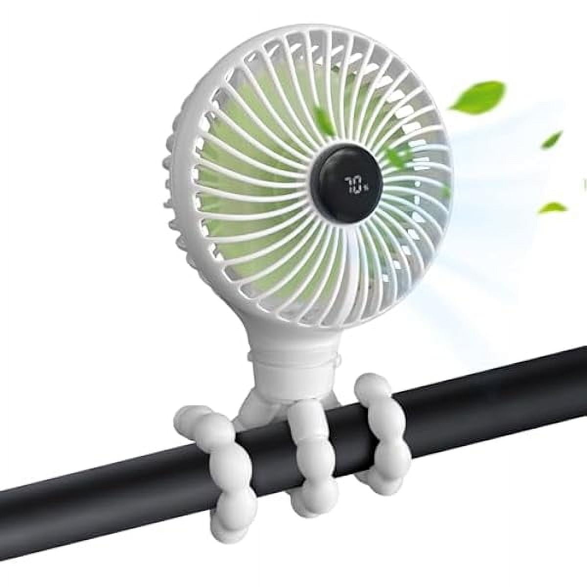 Mini portable fan, 4-Speed 360° Rotation LED Rechargeable Portable Fan ...