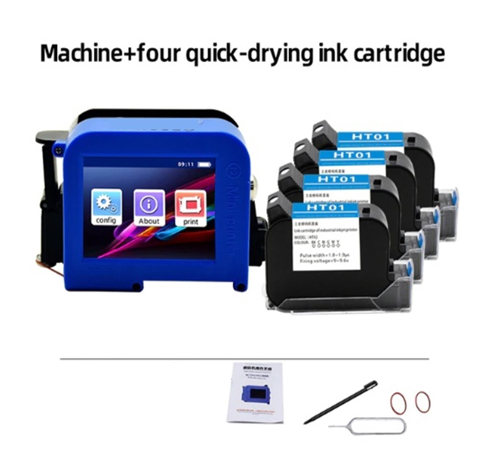 Mini portable printer, batch label inkjet printing, 2D code barcode ...