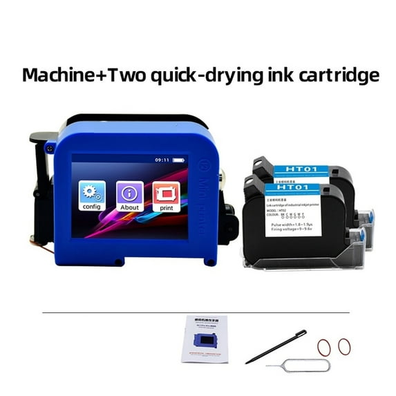 Mini portable printer, batch label inkjet printing, 2D code barcode ...